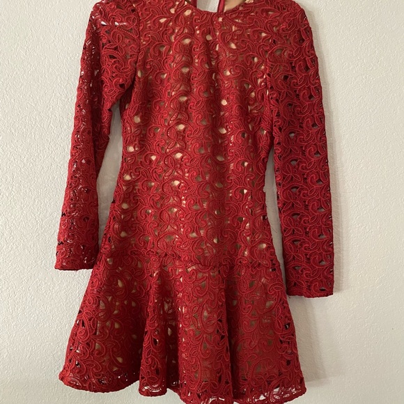 Zara | Dresses | Zara Classy Red Lace Dress | Poshmark